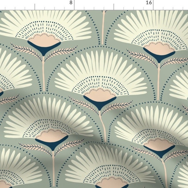 Sage Green Fish Scale Fabric - Etsy