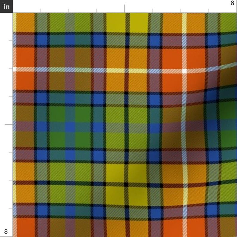 Buchanan Tartan Fabric - Buchanan Ancient Tartan - Warm Modern Colors ...