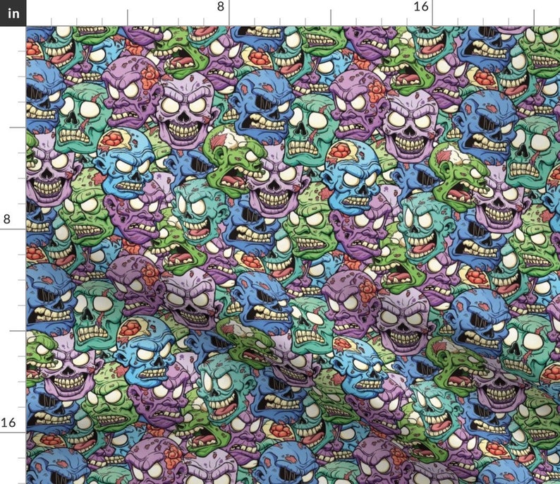 Zombie Fabric Regular Braaaiiiinnsssss by Sandityche | Etsy