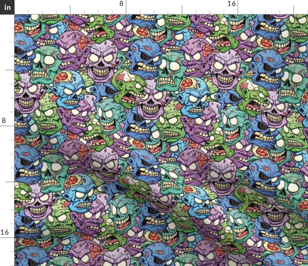 Zombie Fabric Regular Braaaiiiinnsssss by Sandityche | Etsy