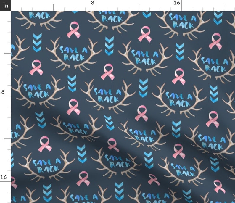 Breast Cancer Awareness Fabric Save A Rack Watercolor - Etsy