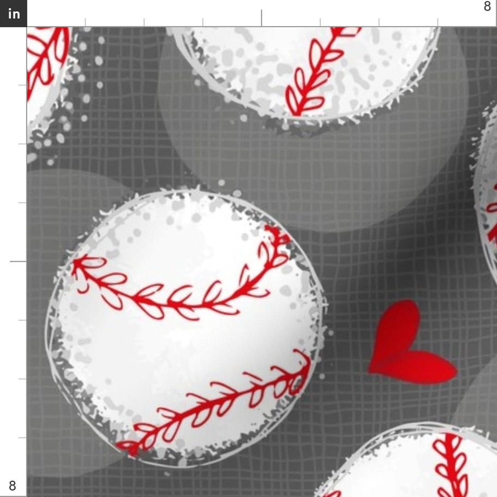 Baseball Fabric - Baseball Lovers Unite! Large Scale by Pinky ...