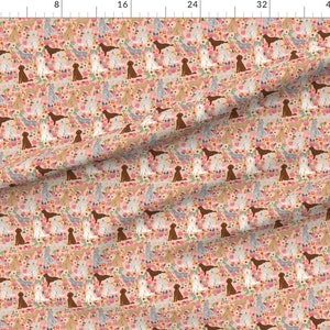 Doodle Dogs Fabric Golden Doodles Dog Floral Fabric Poodle - Etsy