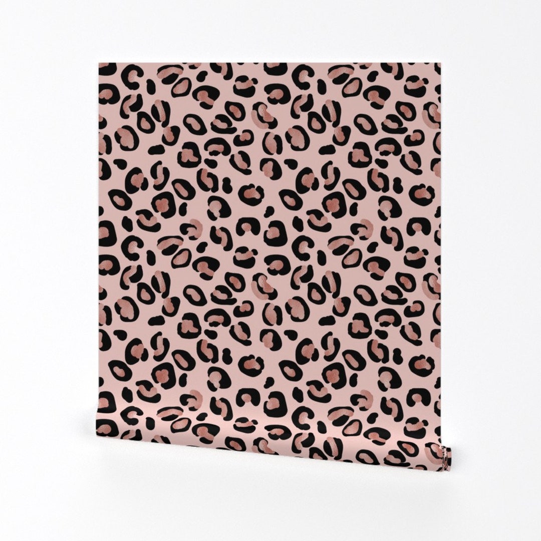 Leopard Wallpaper Leopard Rose by Paper and Frill Girly - Etsy