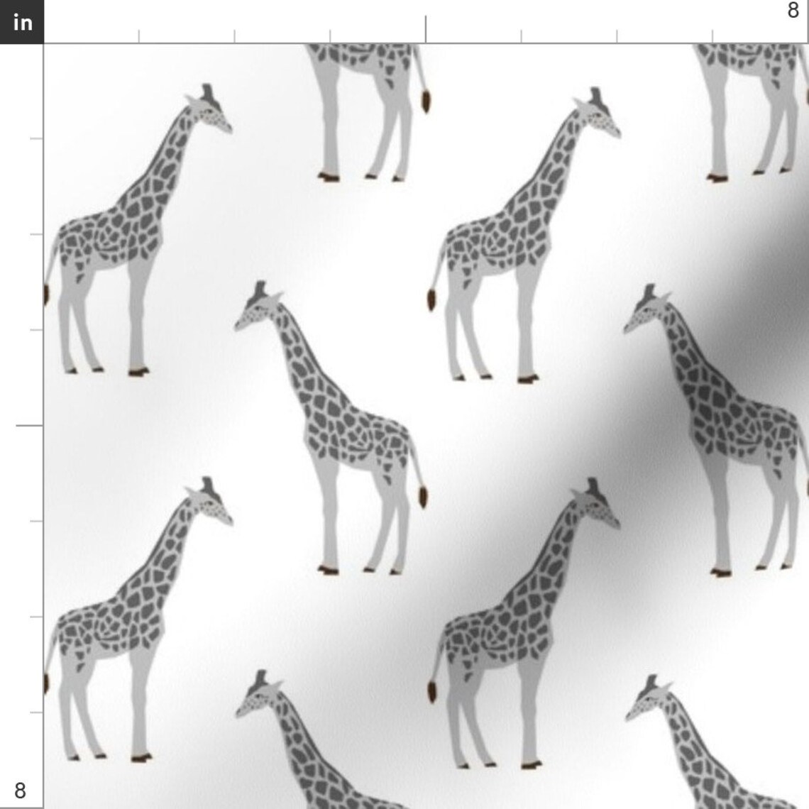 Grey Giraffes Fabric Giraffe Fabric Safari Animals Nursery | Etsy