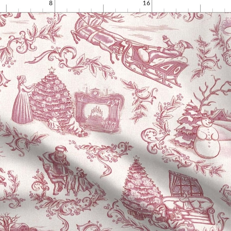 Red Toile Fabric - Etsy