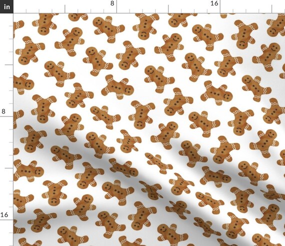 Gingerbread Man Fabric Gingerbread Man Cookie Toss White | Etsy