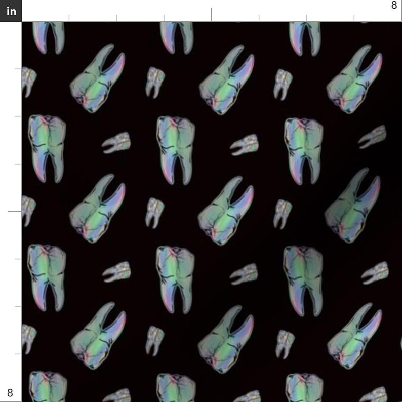 Tooth Fabric - Loose Toothache - Hologram on Black by ...