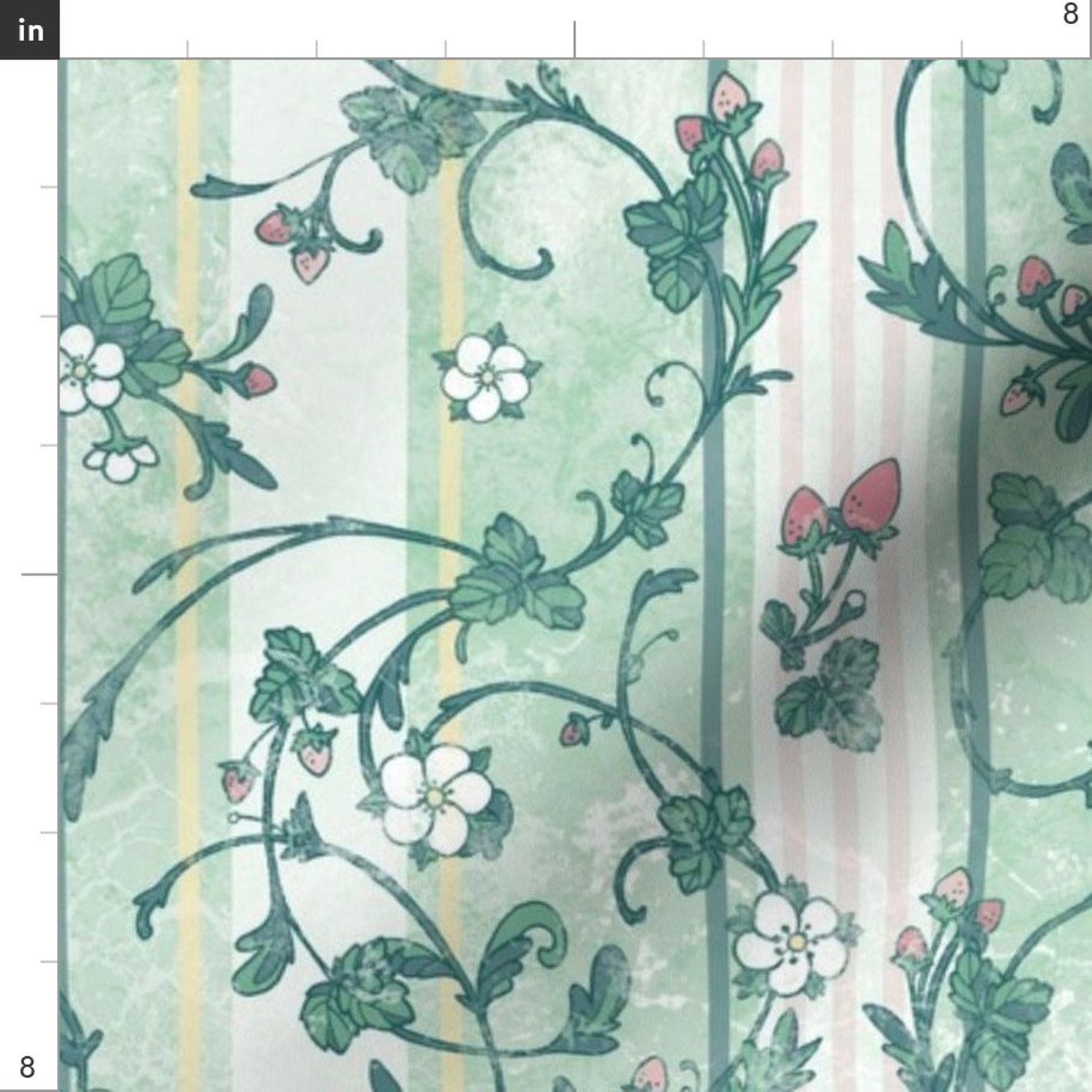 18th Century Style Fabric Rococo Strawberry Stripes By Lemon - Etsy France