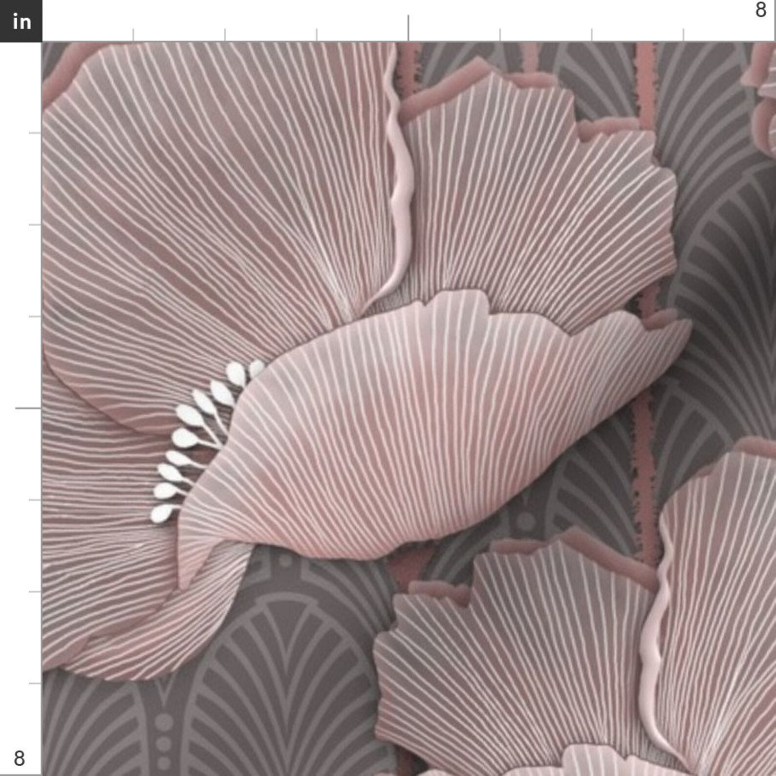 1920s Glamour Fabric Art Deco Poppies by J9design Large - Etsy