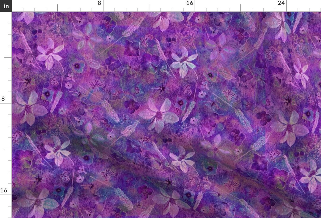 Royal Purple Fabric Midnight Garden by Mypetalpress Royal Purple Floral ...