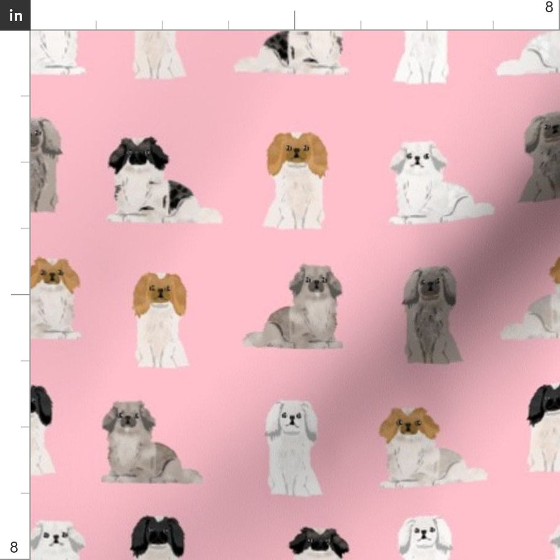 Pink Pekingese Fabric Pekingese Fabric Dogs Pet Design | Etsy