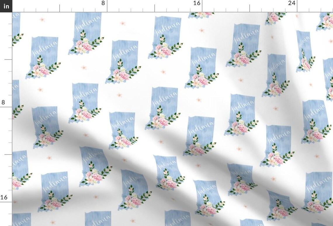 Indiana Love Fabric - 6" Indiana / White by Shopcabin - Boho Indiana ...