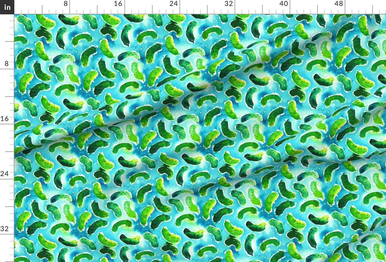 Pickles! Fabric - Pickle Juice by Karismithdesigns - Watercolor Pickles ...