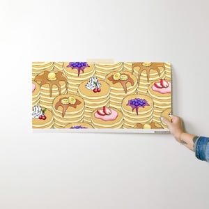 Pancake Wallpaper - Flapjack Stack by Pattysloniger - Breakfast Kitchen Custom Printed Removable ...