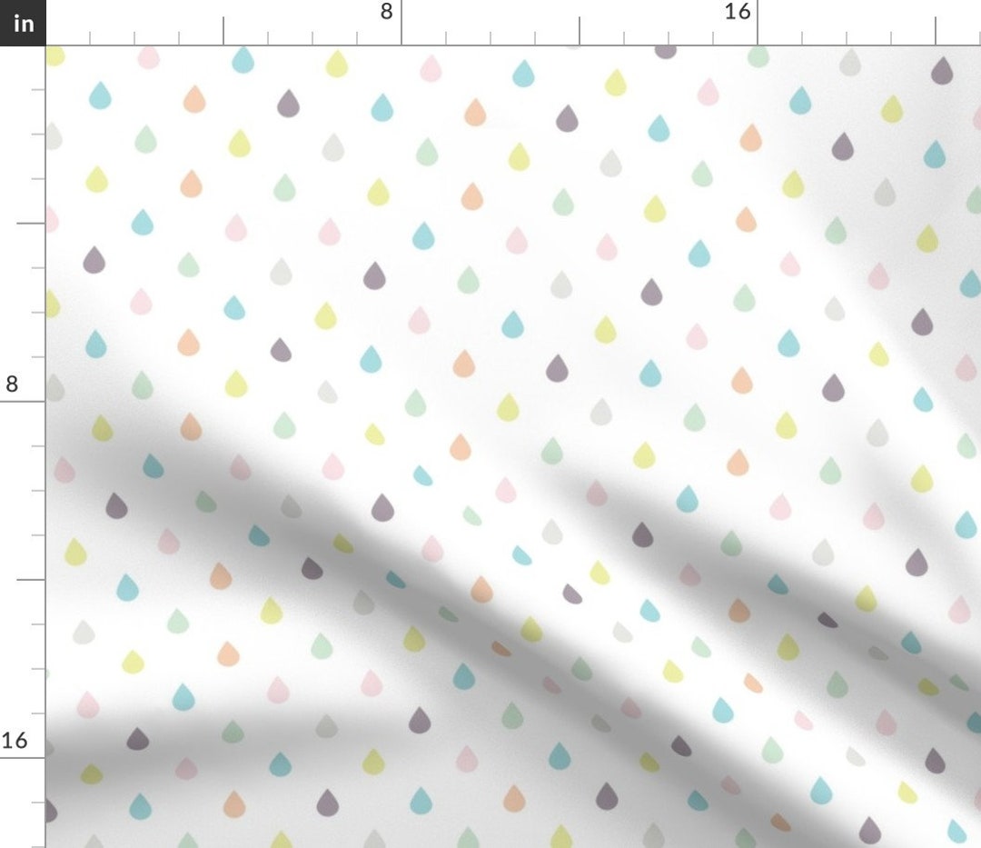 Pastel Raindrops Fabric Raindrops Pastel by Stitchpress - Etsy