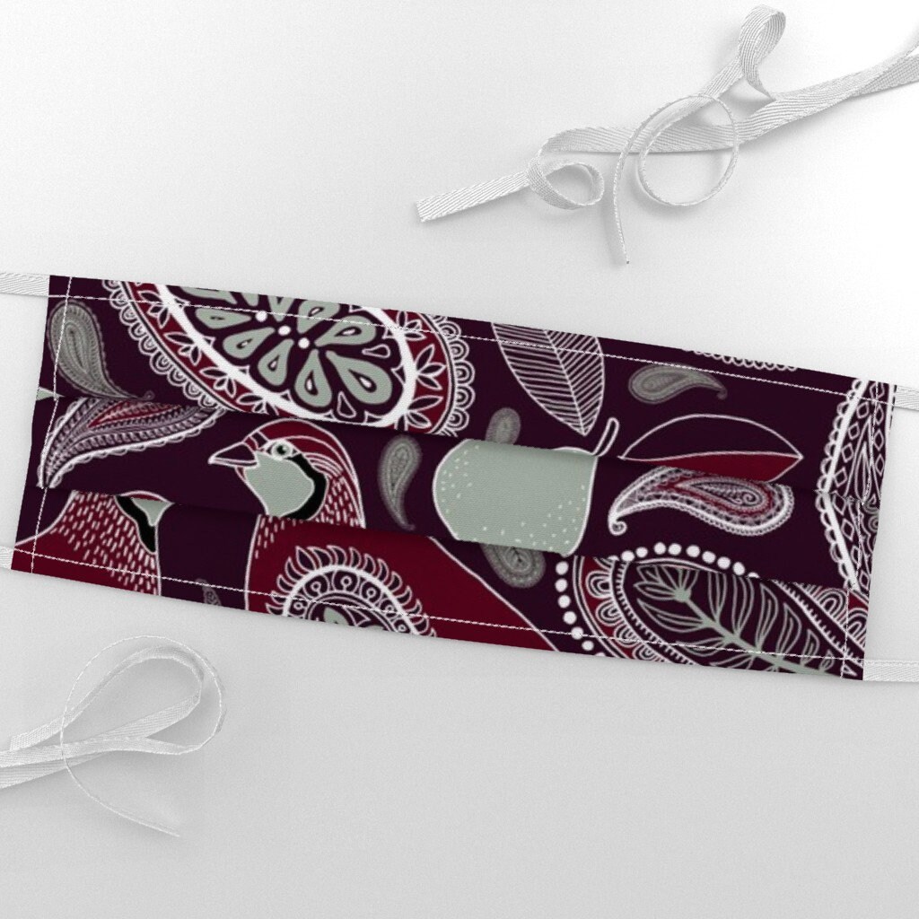 Paisley Partridge Fabric Partridge Pear Paisley Pattern - Etsy