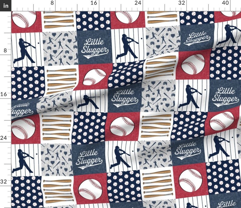 Little Slugger Fabric Little Slugger Baseball Patchwork - Etsy