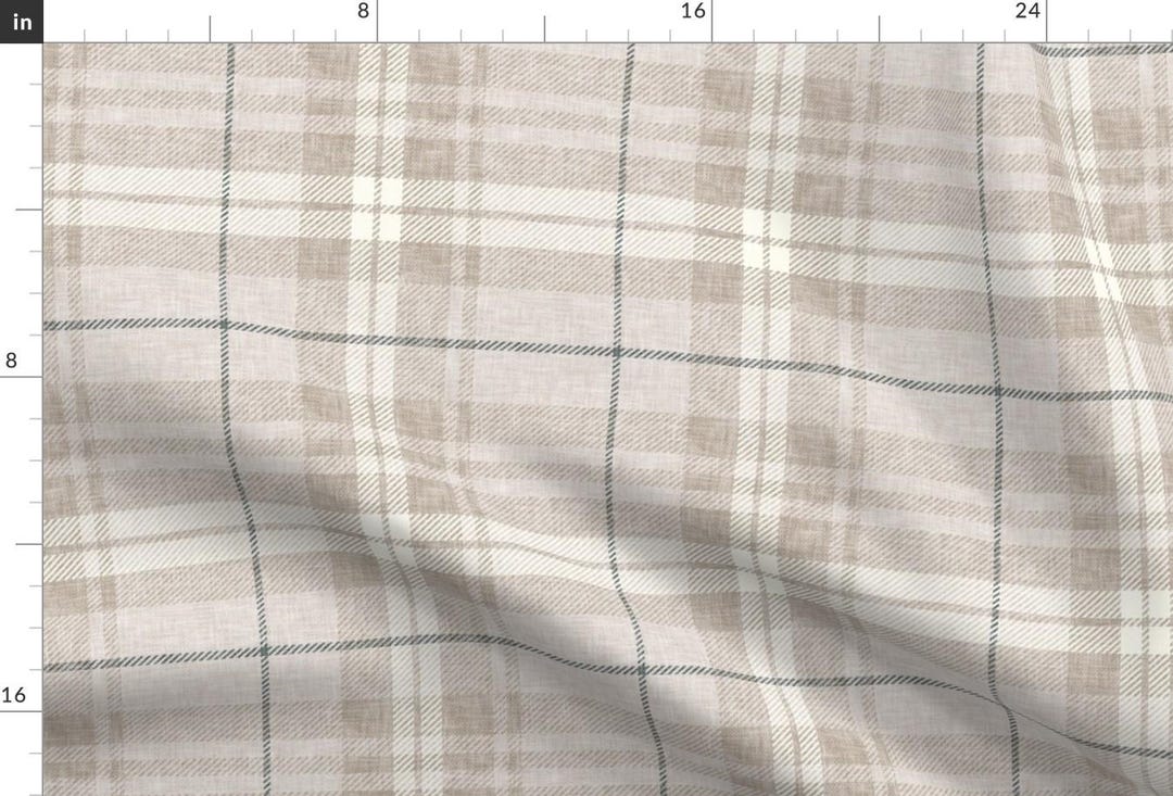 Soft Autumn Plaid Fabric - Neutral Fall Plaid by Littlearrowdecor ...