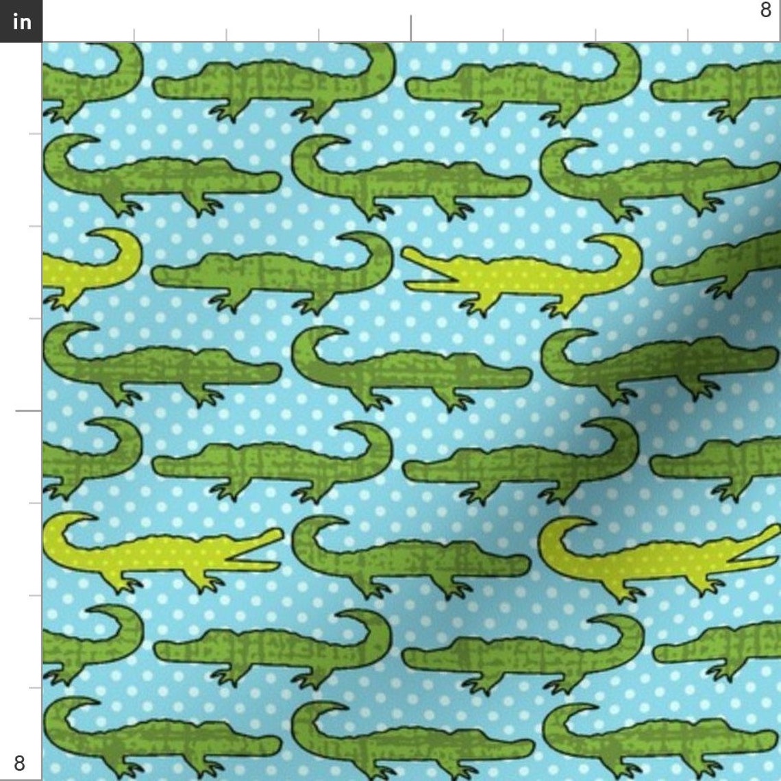 Dotted Gator Fabric Gator Blue by Littlerhodydesign Dotted | Etsy