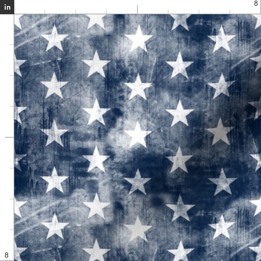 Distressed Stars On Blue Fabric Distressed Stars On Blue By | Etsy