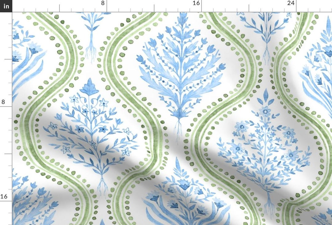 Elegant Botanical Fabric - Spring Green by Danika_herrick - Colorful ...