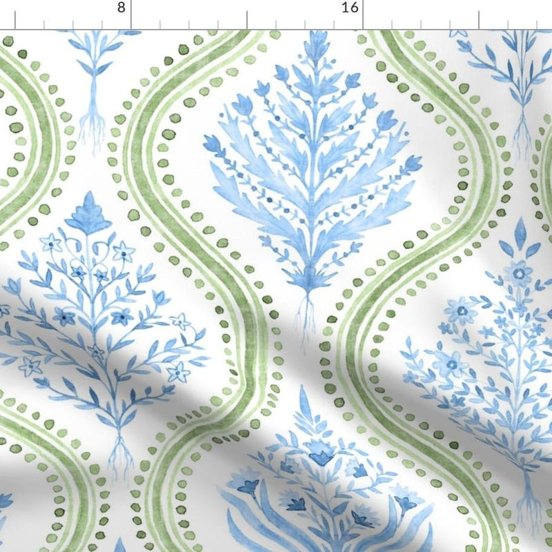 Green Botanical Fabrics - Etsy