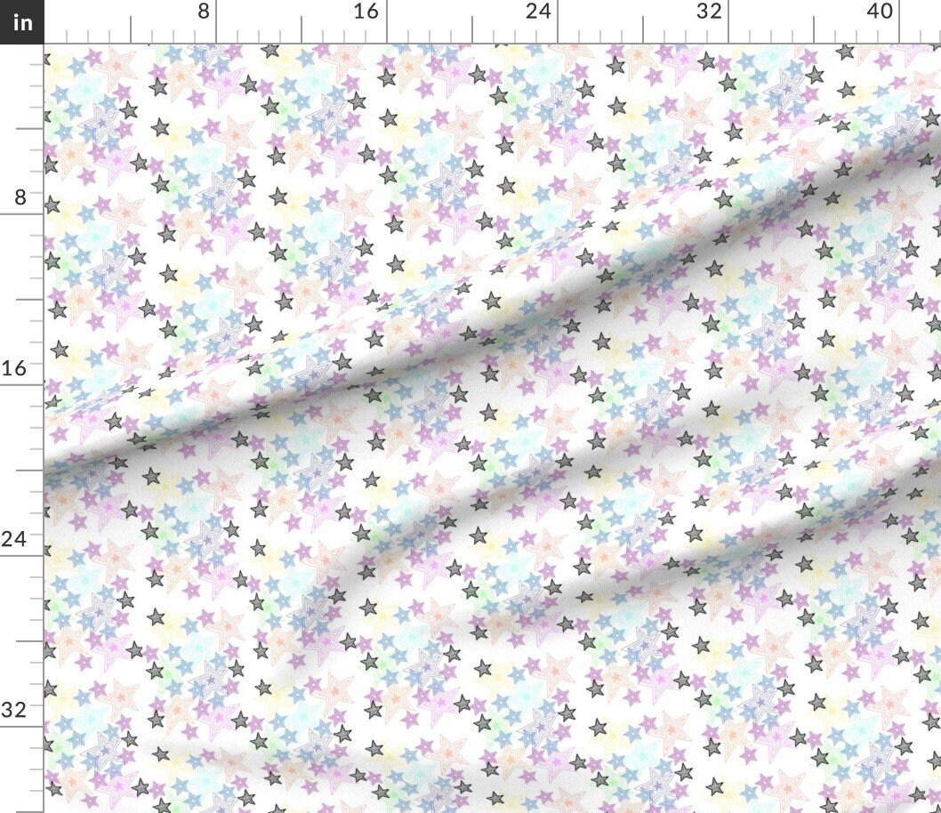 Colorful Star Fabric Bright Star By Modfox Star Nursery | Etsy