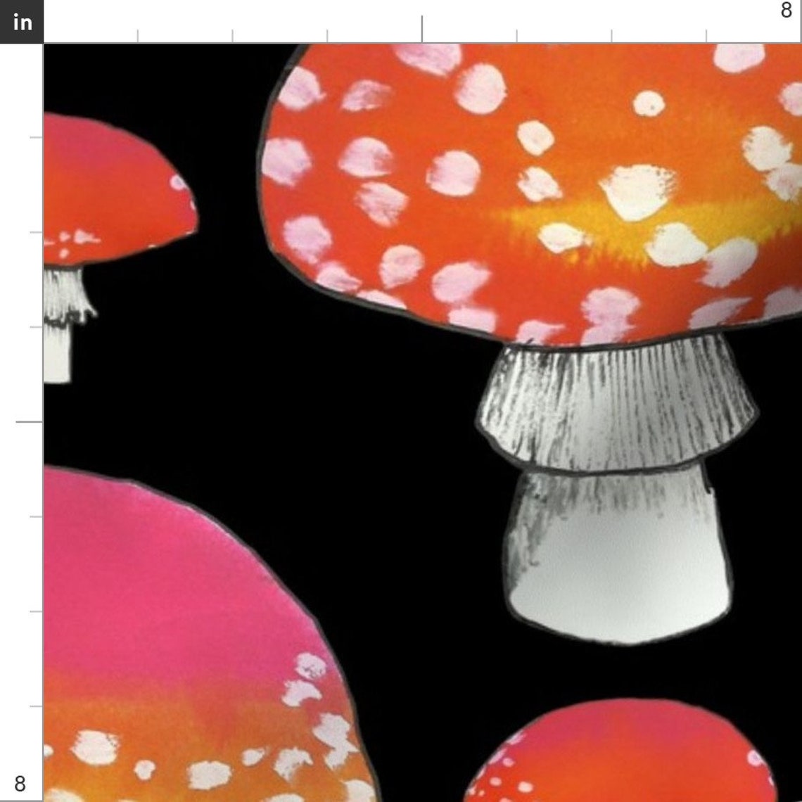 Fungi Fabric Fungi Pattern by Sarah Twist Fungi Mushroom | Etsy