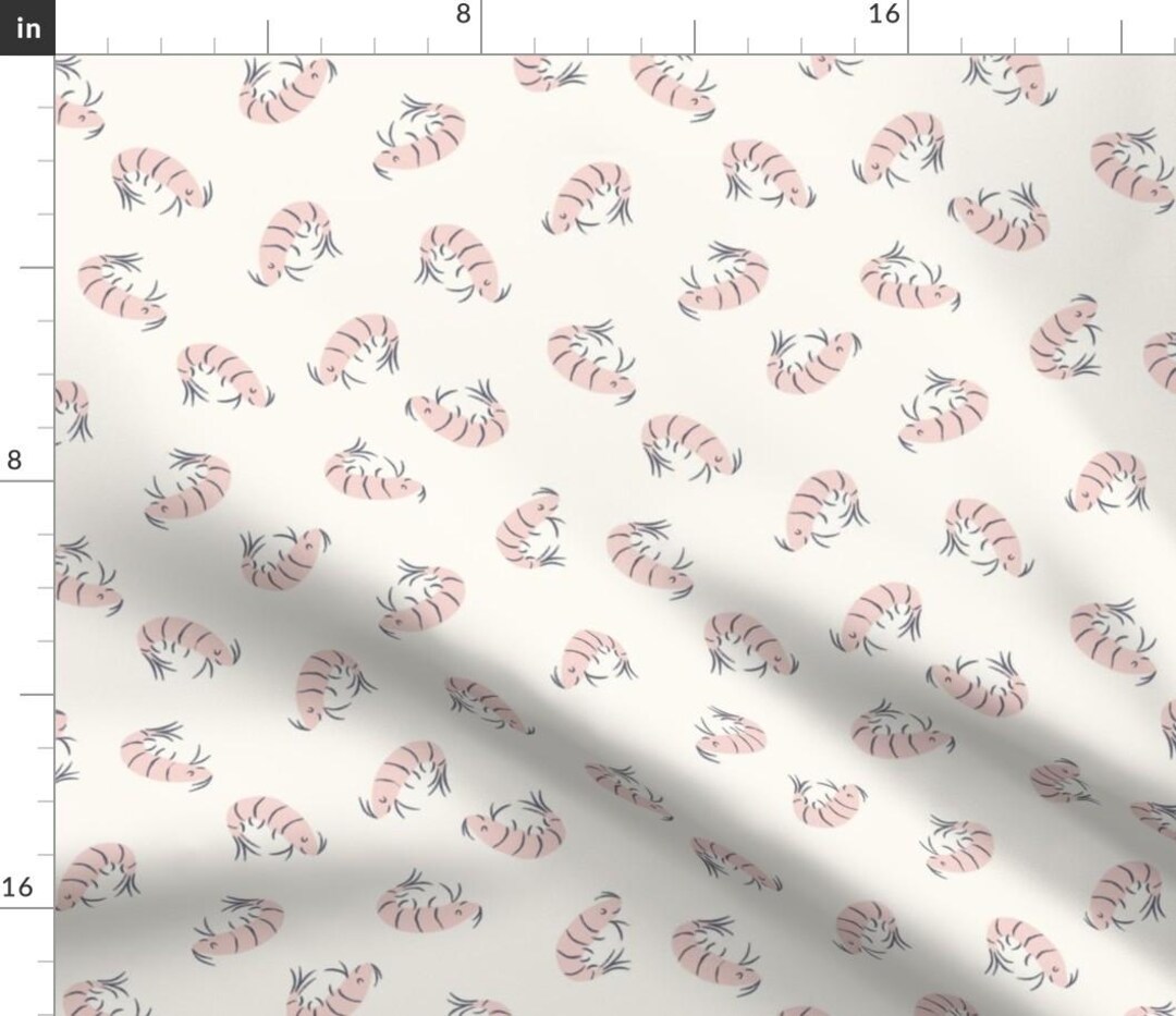 Little Shrimp Apparel Fabric - Cute Tossed Shrimp by The_minty_elephant ...