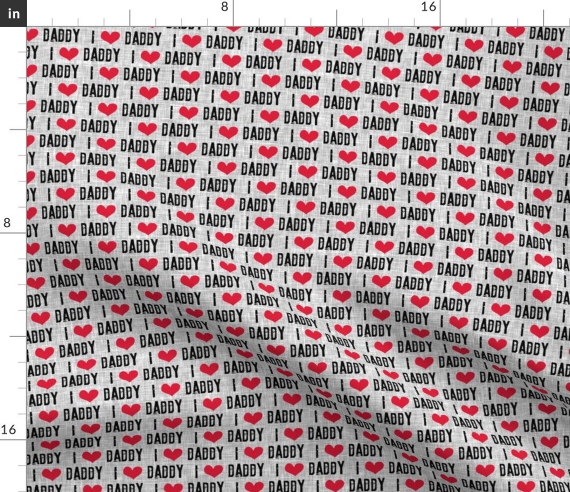 I Heart Daddy Fabric I Love Daddy by Littlearrowdesign I - Etsy