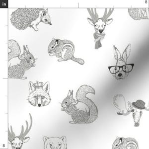 Hipster Woodland Animals Fabric - Woodland Animals by Hipkiddesigns ...