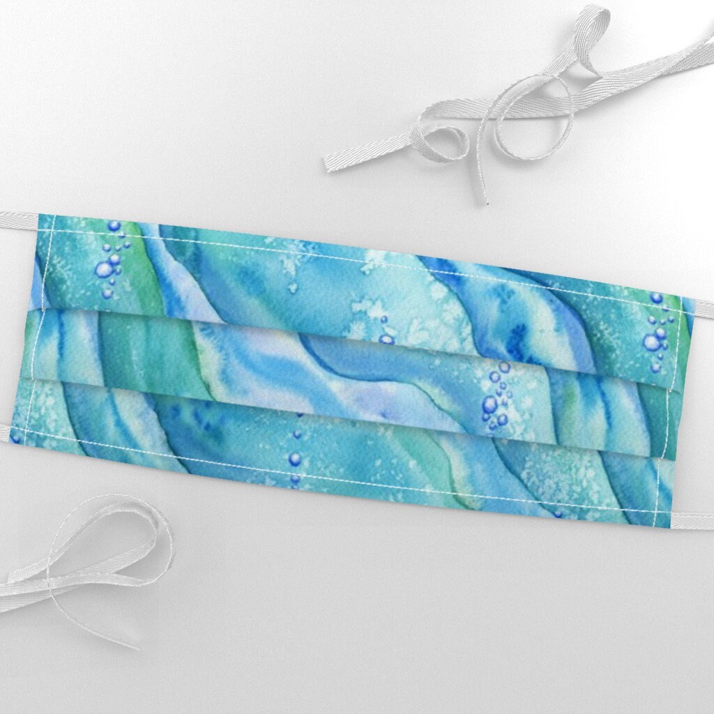 Watercolor Summer Ocean Fabric Diagonal Marine Pattern by - Etsy
