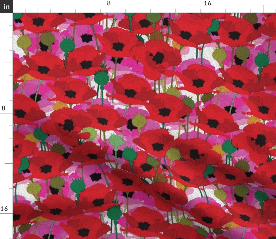 Poppies Fabric poppies by Leventetladiscorde Poppies Floral Spring ...