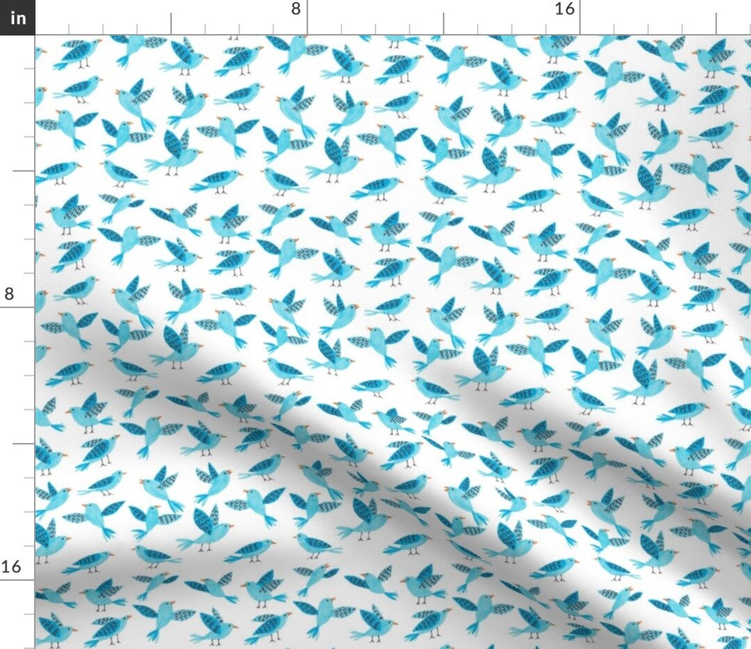Bird Fabric Bluebirds by Anda Bird Bluebirds Woodland Modern Nursery ...