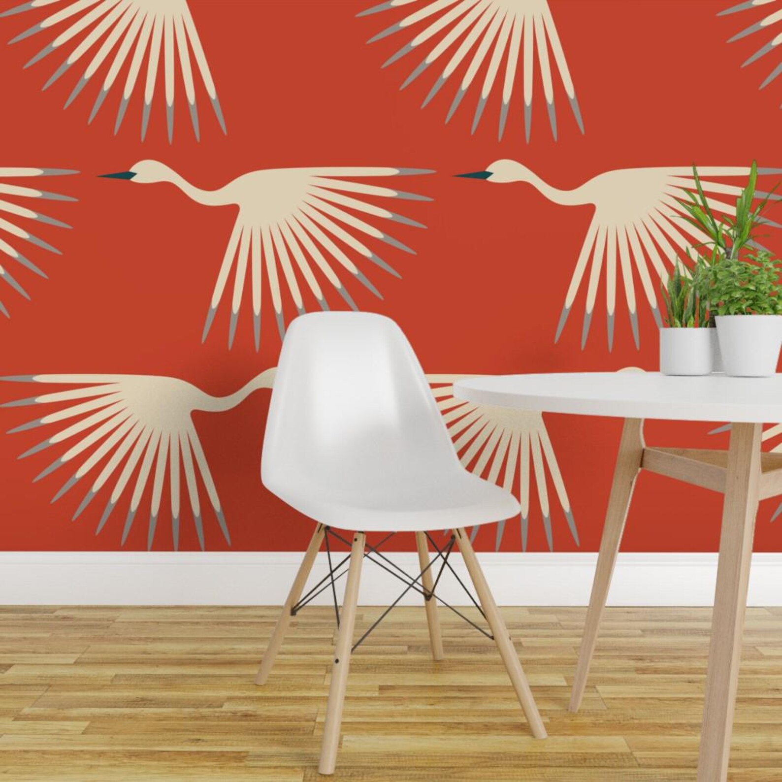 1920s Art Deco Wallpaper - Art Deco Cranes by Katerees - Roaring 20s ...