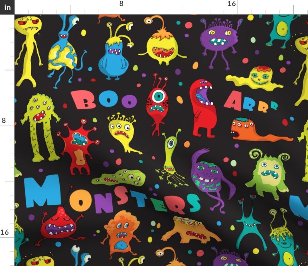 Monsters Fabric Monsters by Lidiebug Monster Beast Alien Scary Cute ...