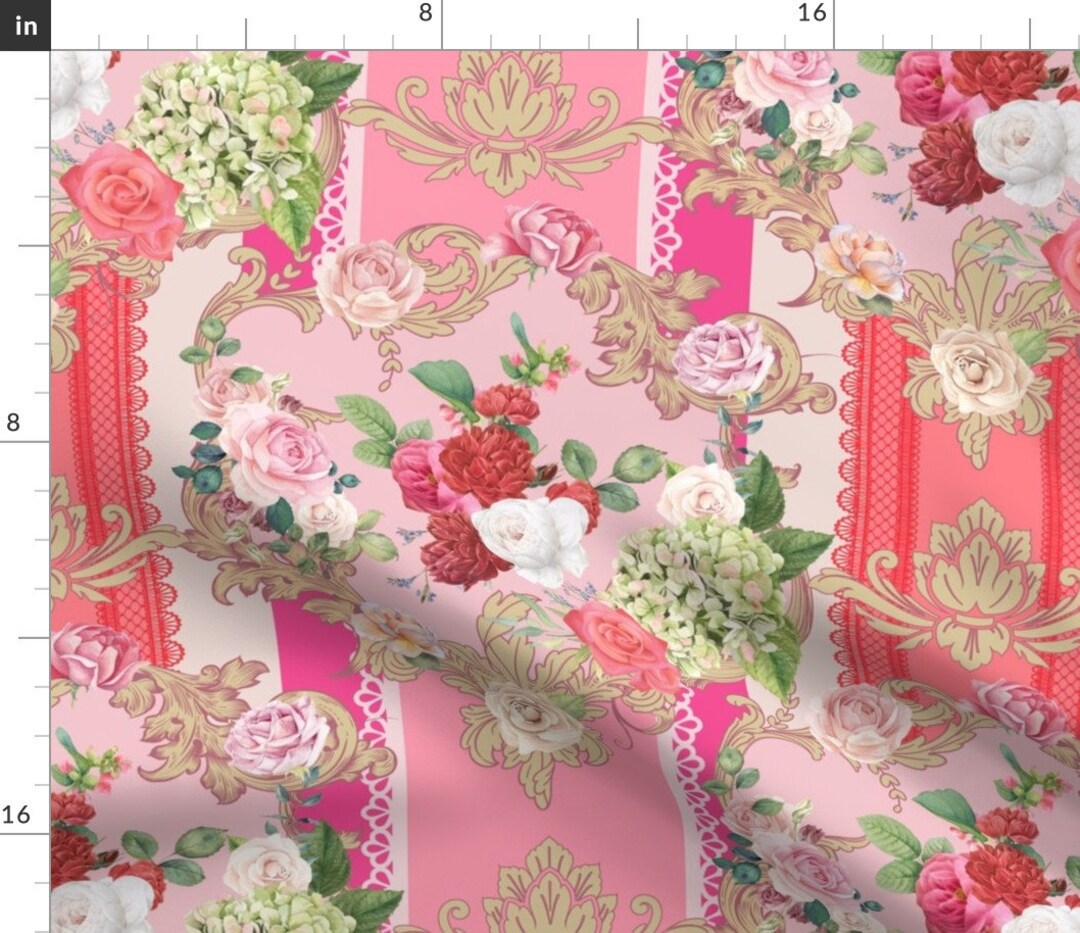 Pink Rococo Fabric Romance by Susie B Designs French Elaborate Baroque ...