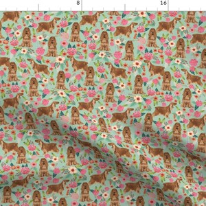 Cocker Spaniel Fabric Vintage Cocker Spaniel Florals Flowers | Etsy