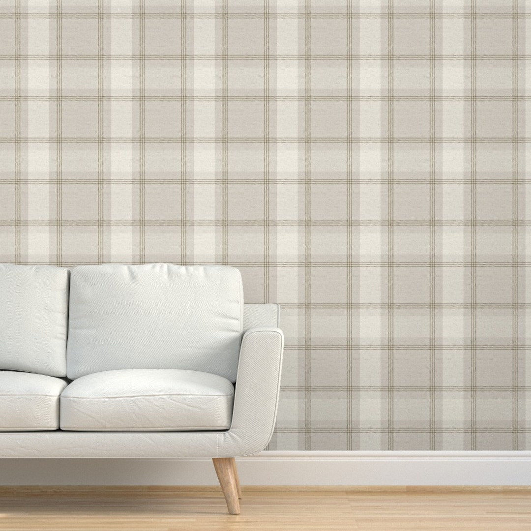 Neutral Plaid Peel-and-stick Wallpaper Sampler - Classic Tartan Earth ...