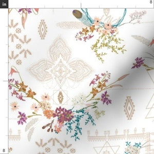 Bohemian Spring Fabric Sheba Hanging Gardens White Small by - Etsy