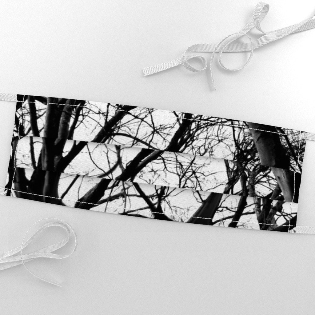 Winter Tree Fabric the Tree Lace Black and White by - Etsy