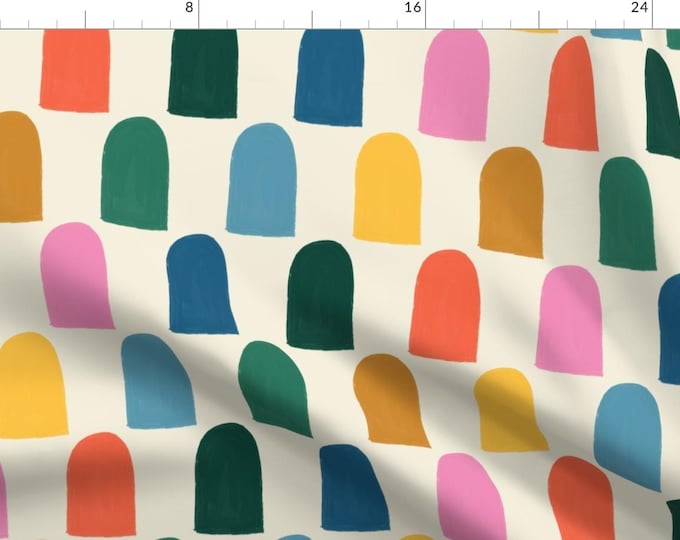 Boho Blocks Curtain Panel - Rustic Rainbow Arches by Averly_designs ...