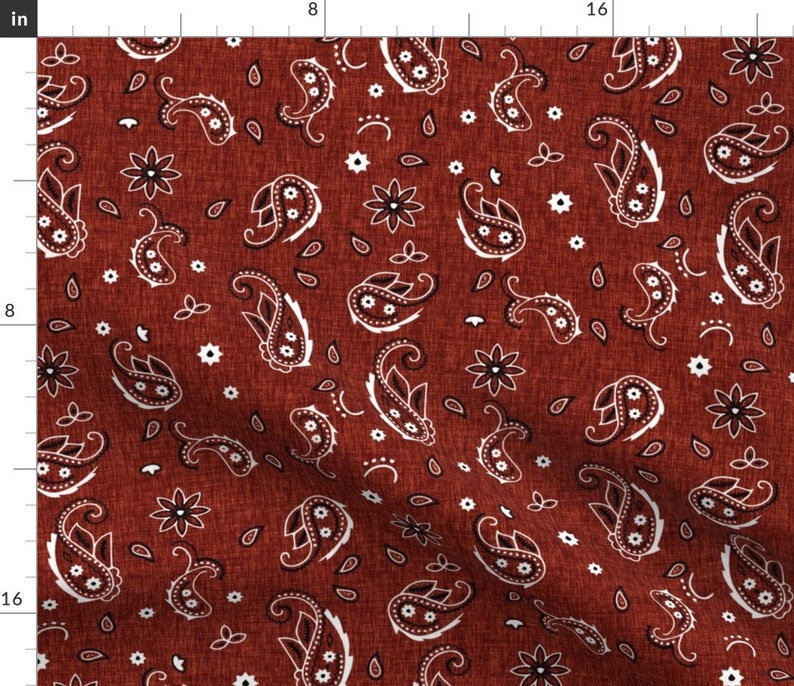 Cowboy Fabric Western Paisley Classic by Thecalvarium | Etsy