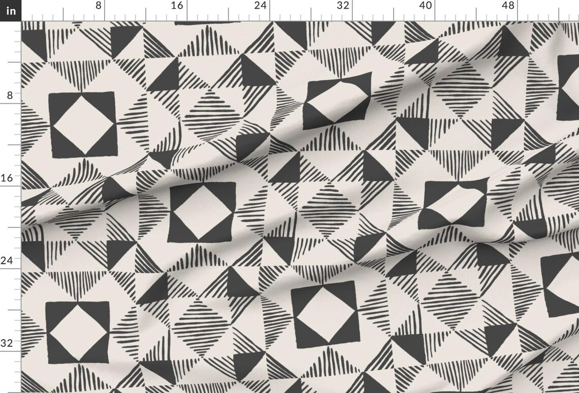 Patchwork Apparel Fabric - Triangle Cheater Quilt by Kittenlane - Hand ...