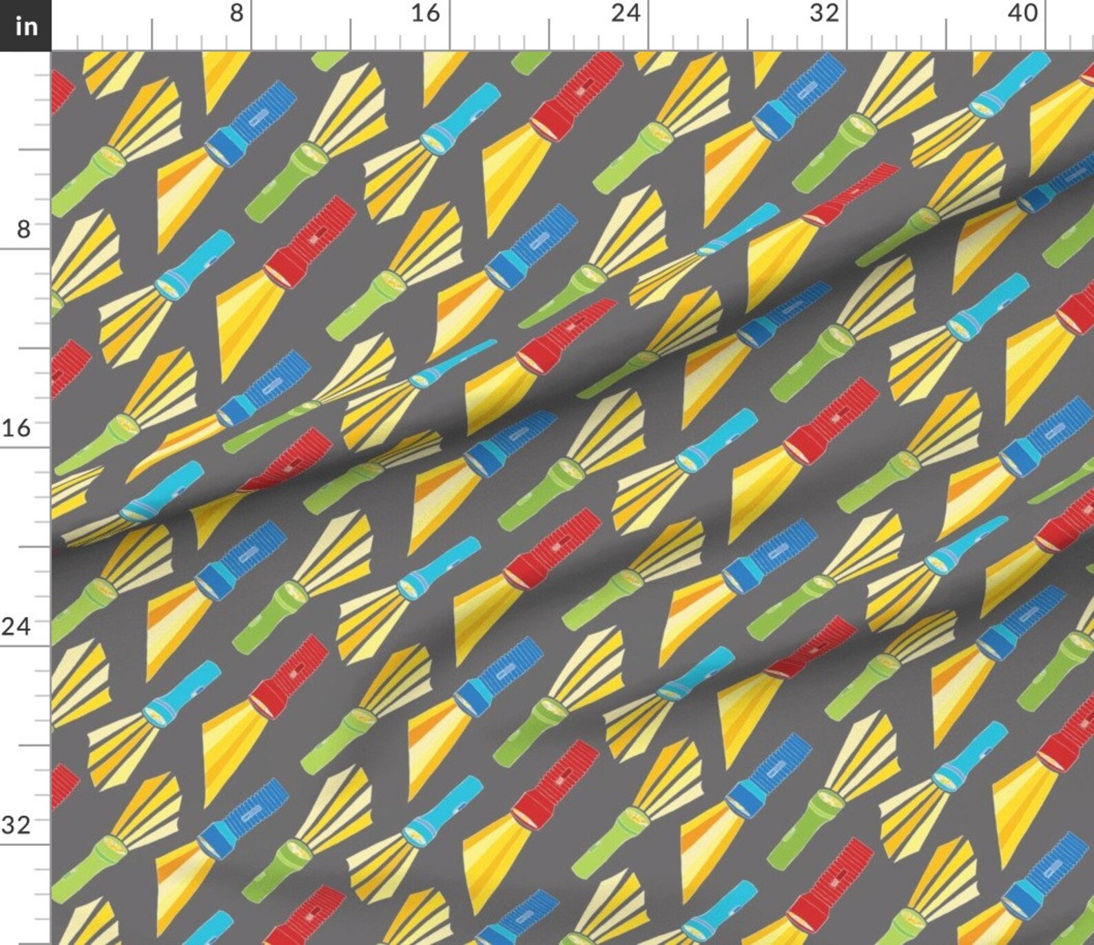 Flashlight Fabric Flashlight by Lprspr Flashlight Colorful - Etsy