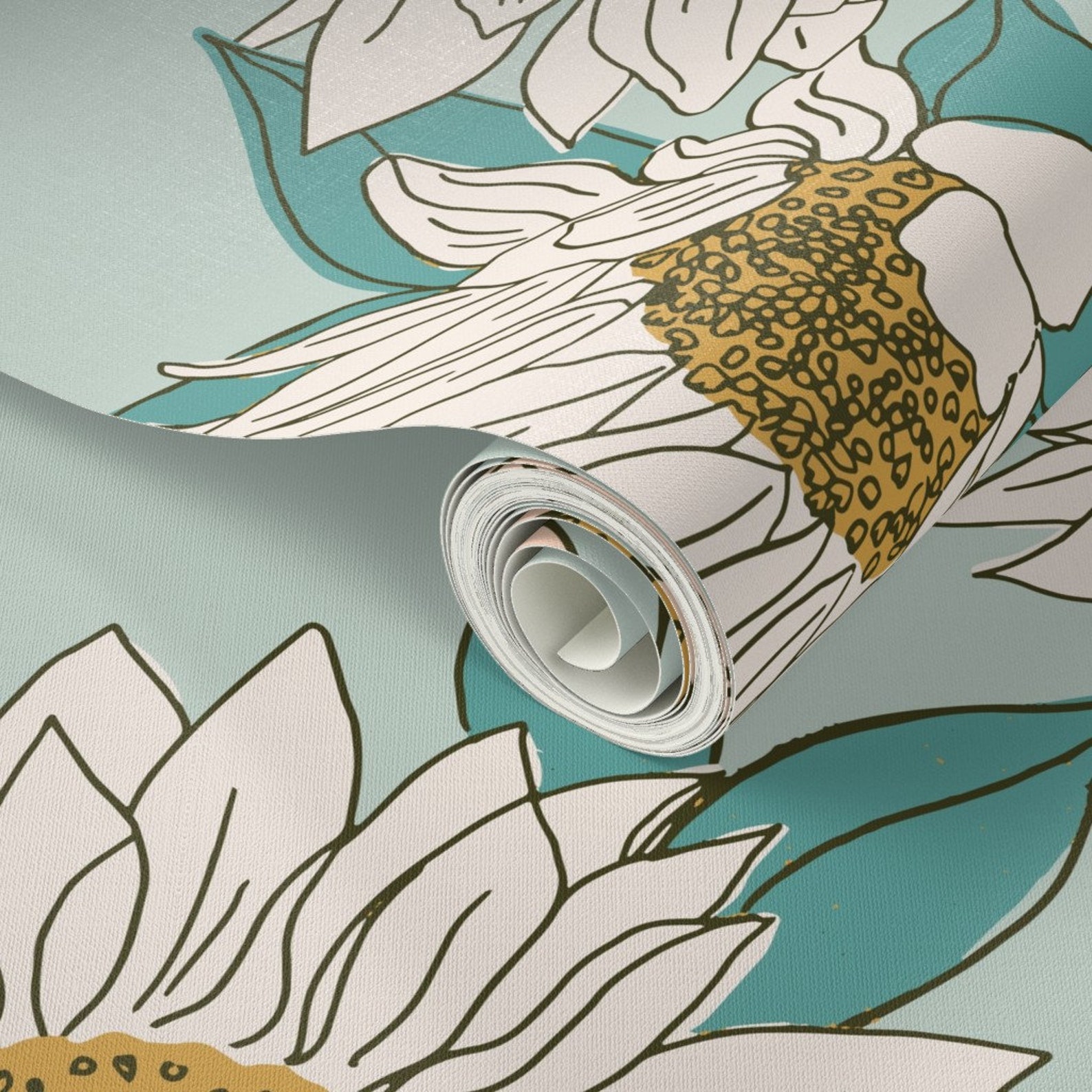 Jumbo Sunflower Wallpaper Boho Sunflowers by Indybloomdesign - Etsy