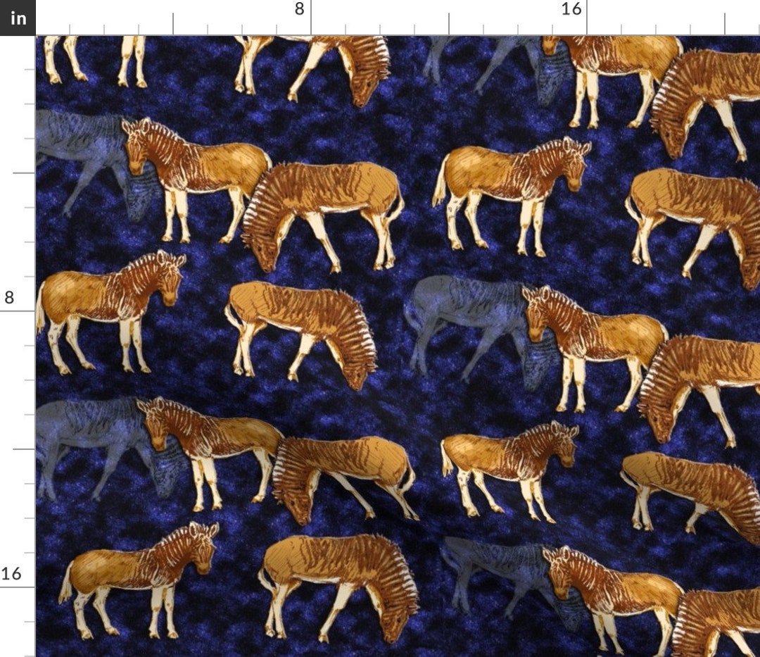 Extinct Fabric Quagga by Eclectic House Extinct Animals Quagga Blue ...