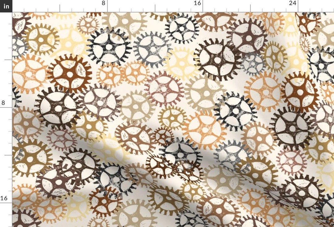 Steampunk Fabric - Geared up by Karapeters - Steampunk Gears Geek Home ...