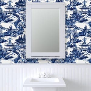 Chinoiserie Wallpaper Chinoiserie Toile by Creativsupply Pagoda Asian ...